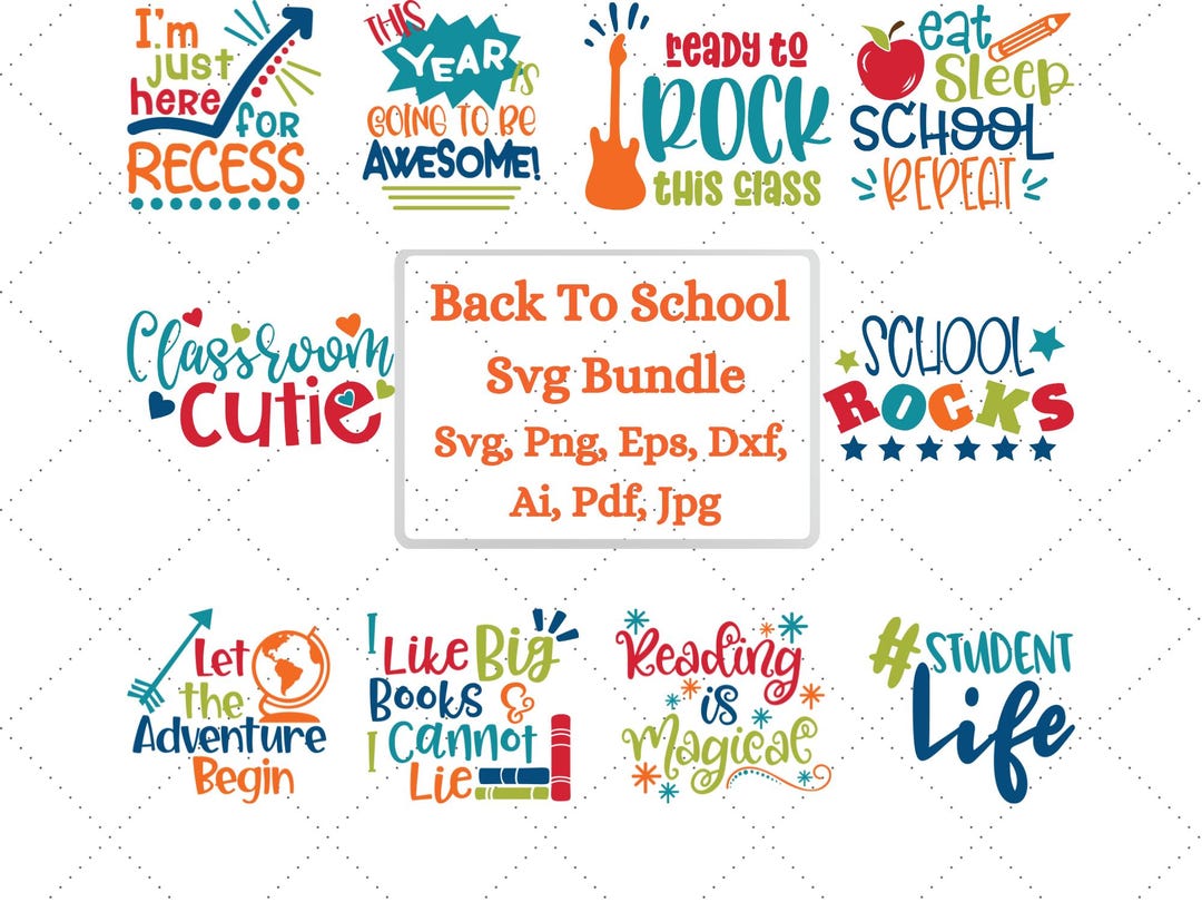 Back to School Svg Bundle, 1st Day of School, Back to School, Student ...