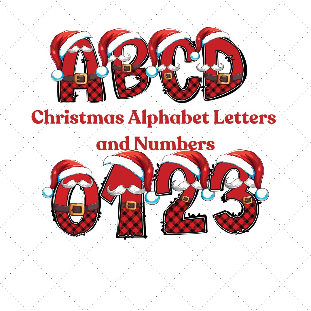 Christmas Alphabet Png Clipart Letters and Numbers 300dpi Transparent ...