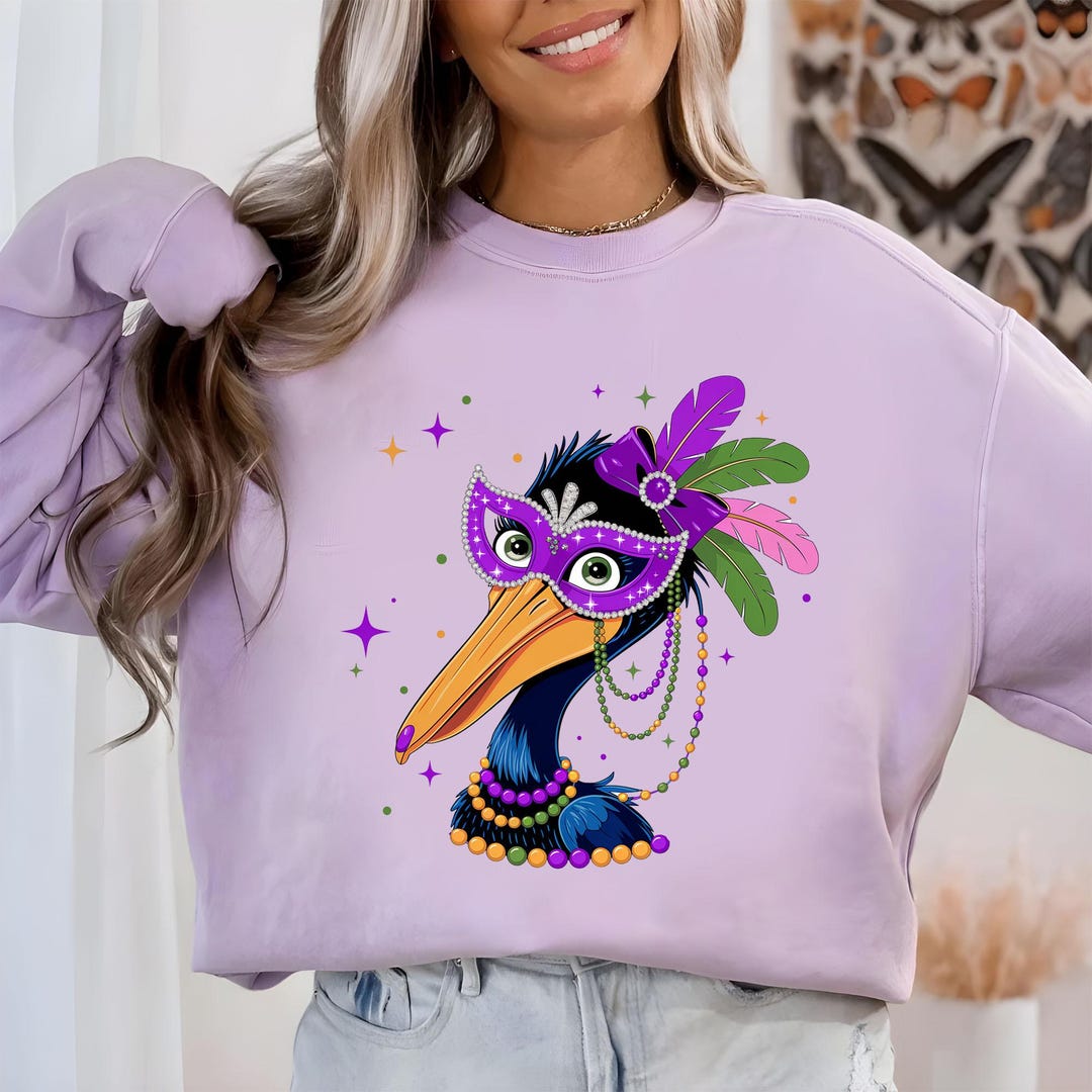 Pelican Mardi Gras Sequins PNG, Mardi Gras Png, Pelican Png, Mardi Gras ...