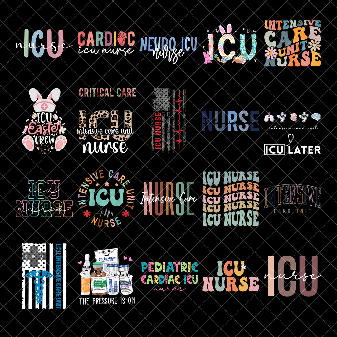 ICU Nurse Png Bundle, Critical Care Nurse Png, Funny ICU Quotes ...