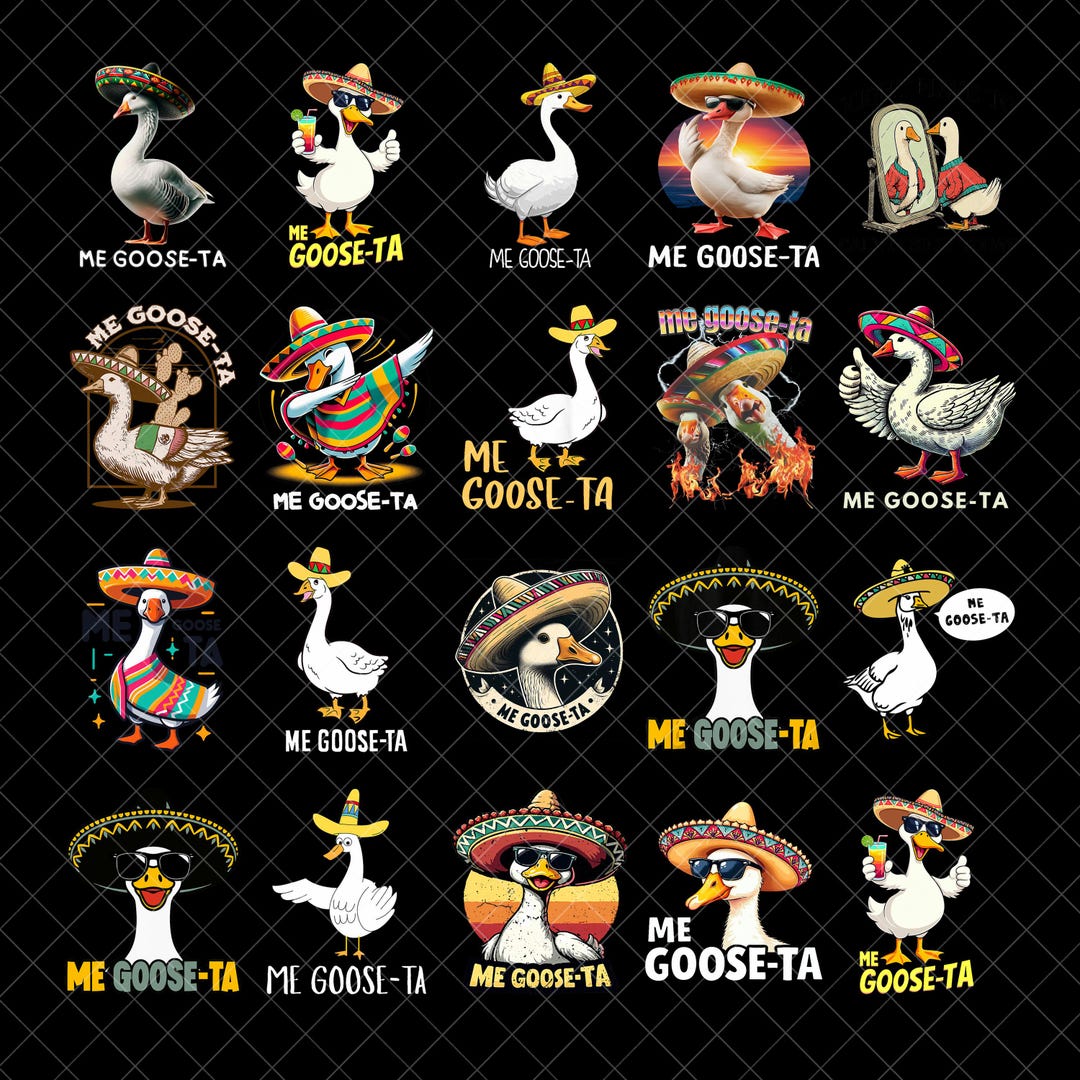 Funny Mexican Goose PNG Bundle, Cinco De Mayo Funny Goose Png,sombrero ...