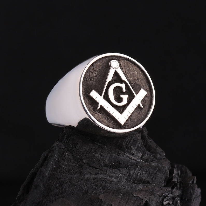 Master Mason Rings,masonic Seal Ring, Mens Masonic Ring,cryptic Mason ...
