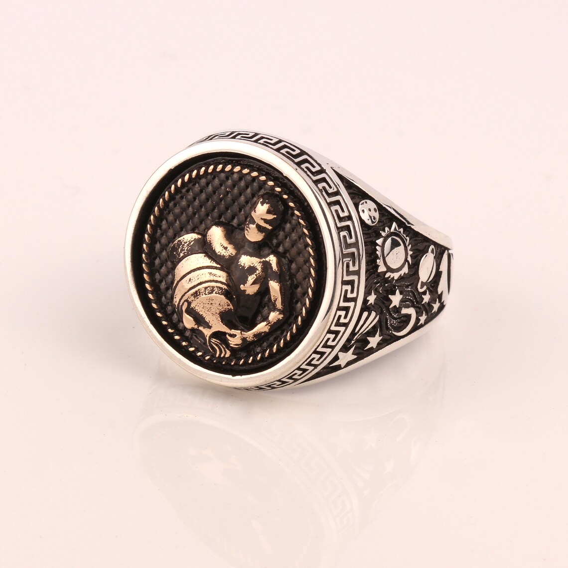 Silver Aquarius Ring,astrological Sign Aquarius Ring, Aquarius Ring ...