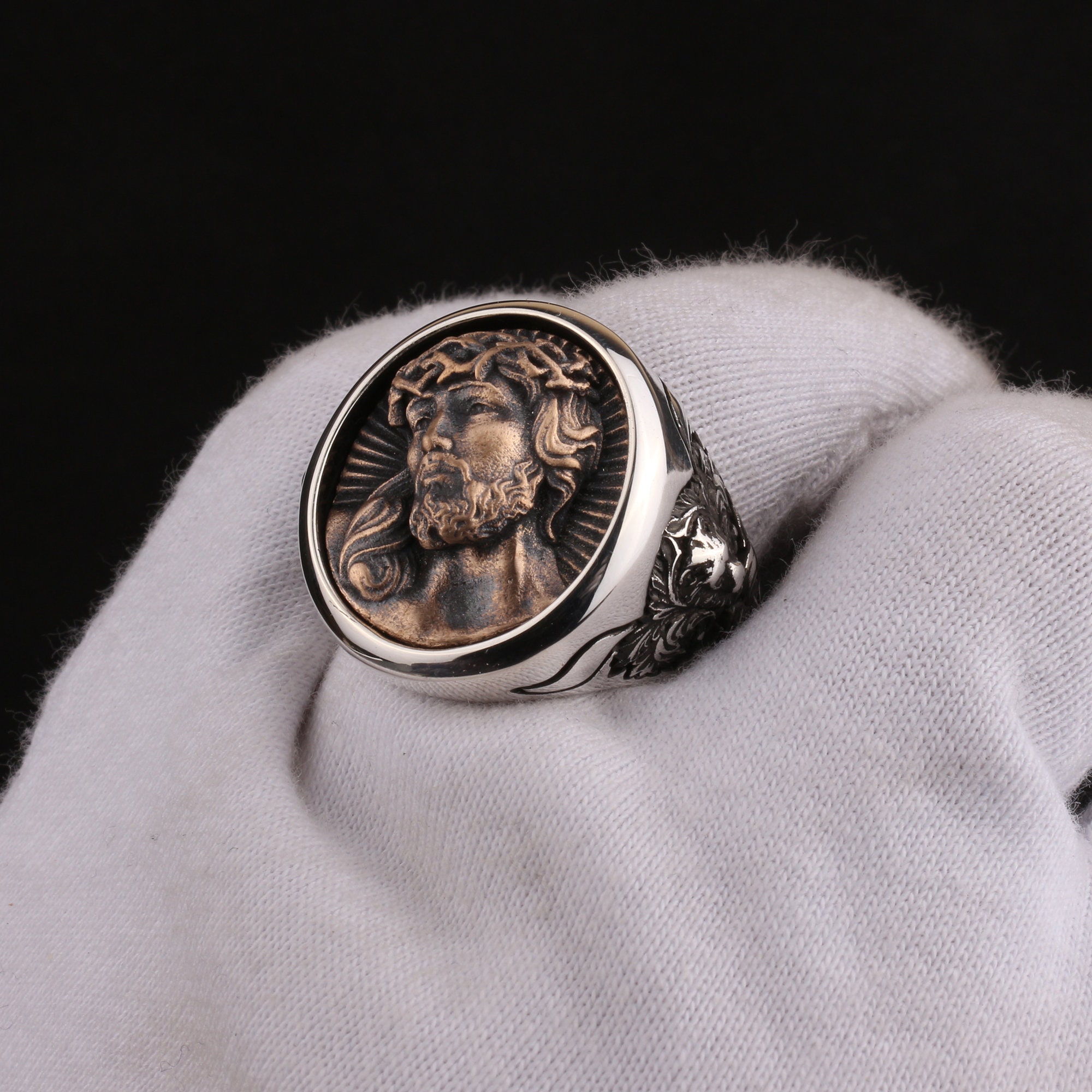 Jesus Silver Ring,christian Ring,jesus Christ Ring,religion and Prayer ...