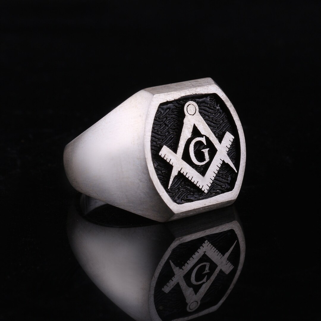 Square Mason Ring, Fraternity Ring, Mason Lodge Ring, Secret Message ...