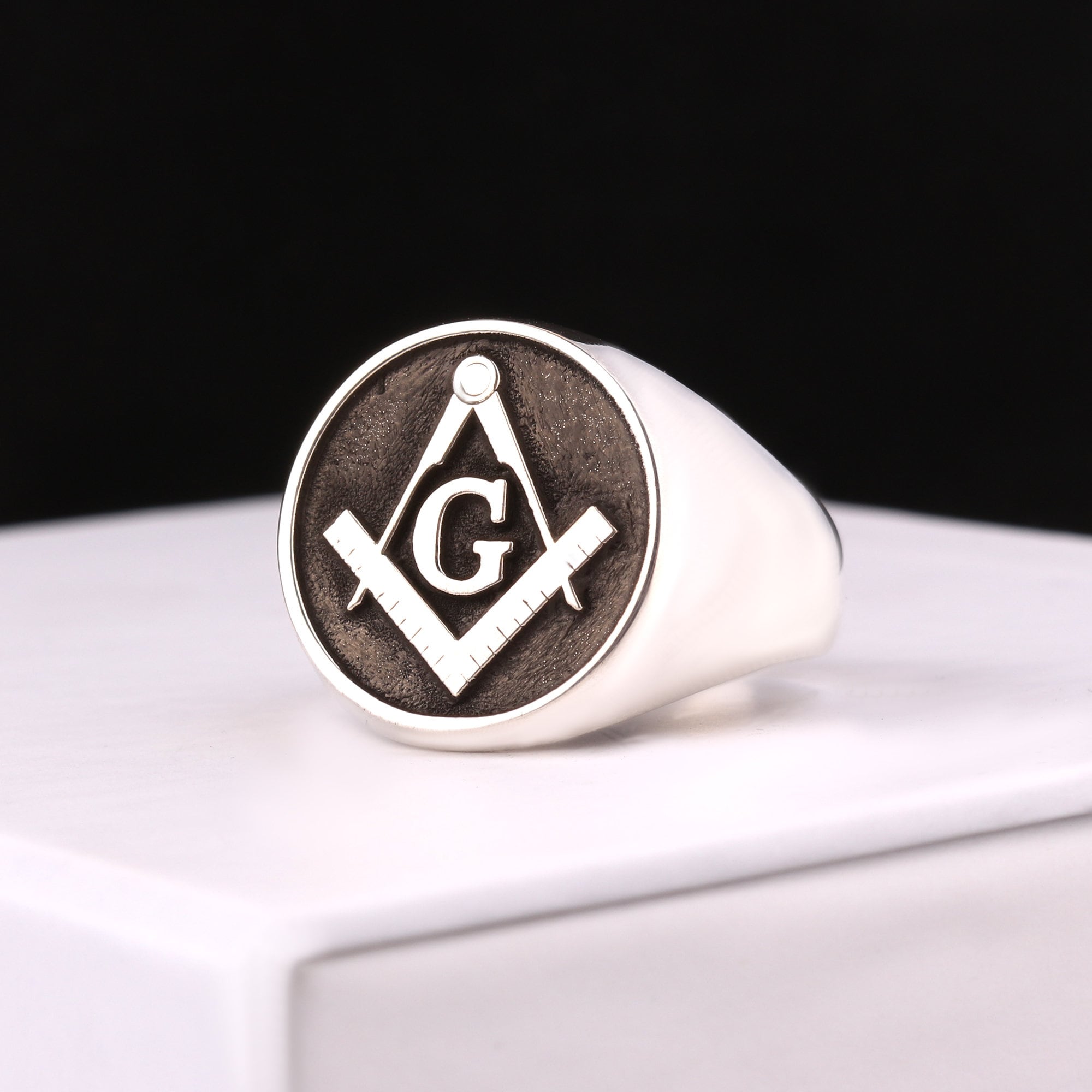 Master Mason Rings,masonic Seal Ring, Mens Masonic Ring,cryptic Mason ...