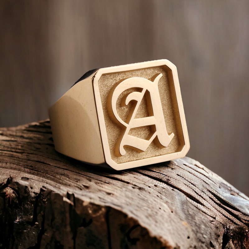 Monogram Signet Ring - Etsy