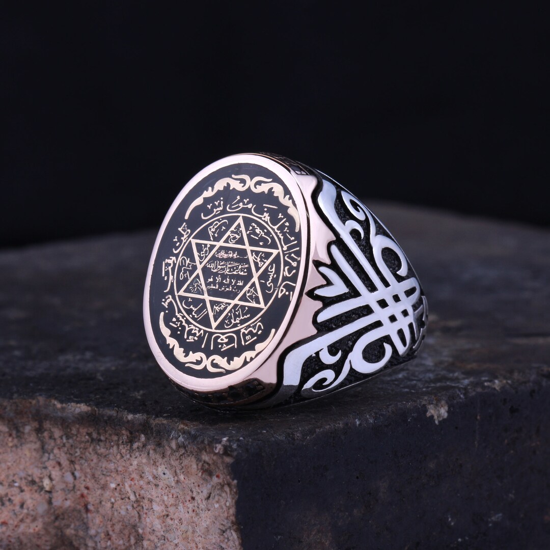 King Solomon Ring,suleiman Seal Ring,king Solomon Symbol,spiritual Men ...