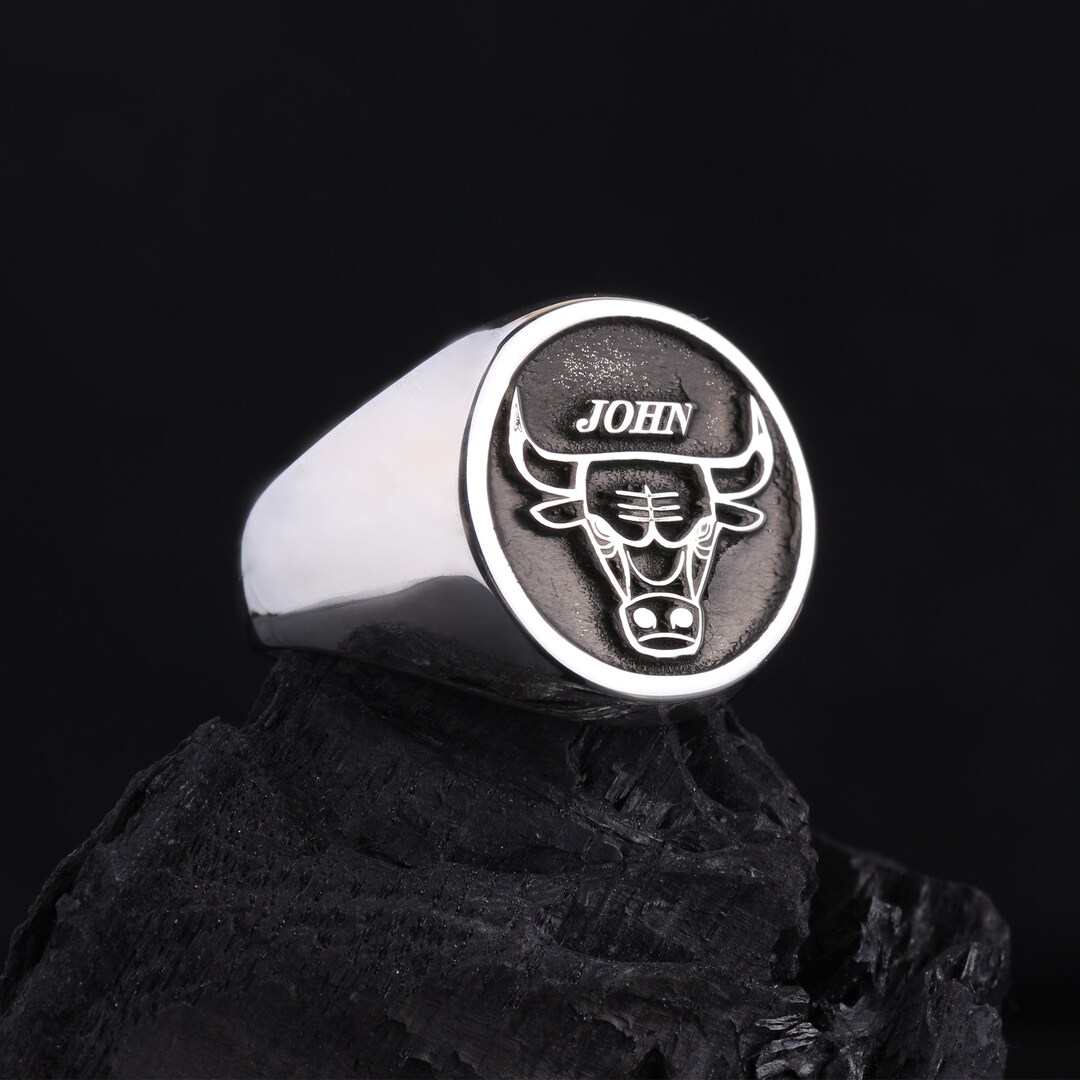 Silver Bull Ring, Personalized Ring, Bulls Symbol Ring, Astrology ...