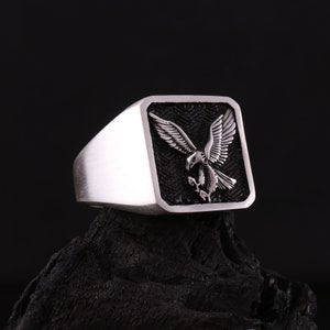 Eagle Embroidered Men's Ring, Eagle Symbol Ring, Animal Themed Ring ...