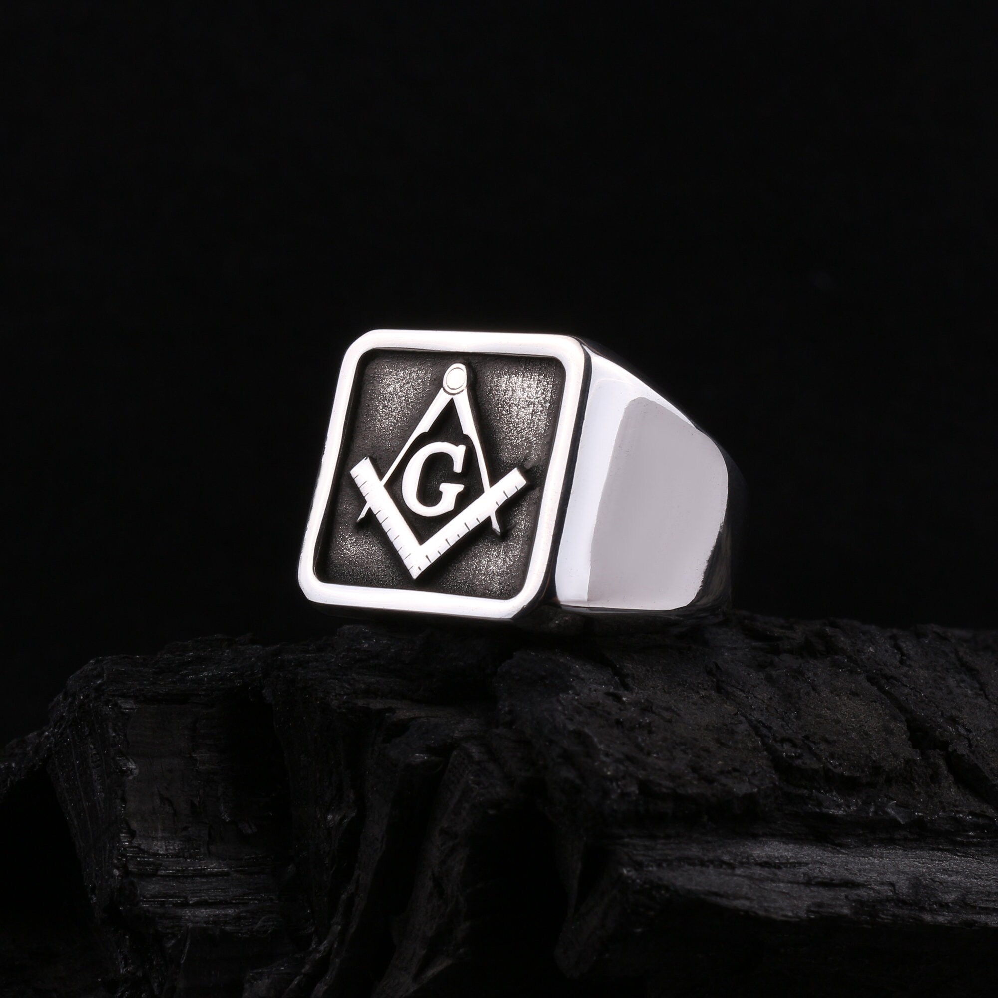 Silver Masonic Ring, Masonic Symbol Ring, Handmade Silver Ring, Custom ...
