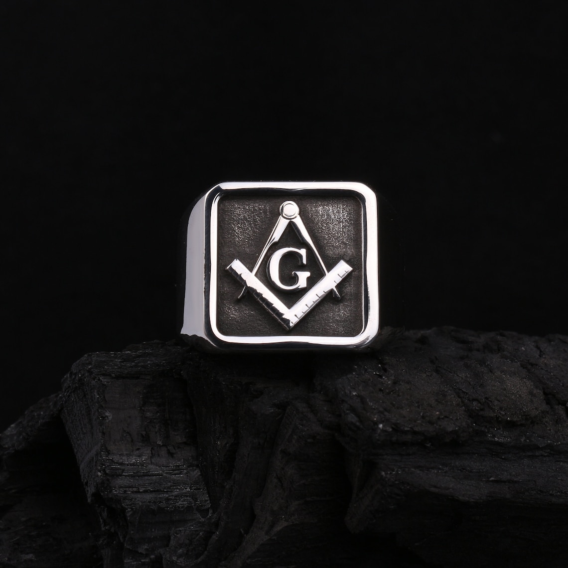 Silver Masonic Ring, Masonic Symbol Ring, Handmade Silver Ring, Custom ...