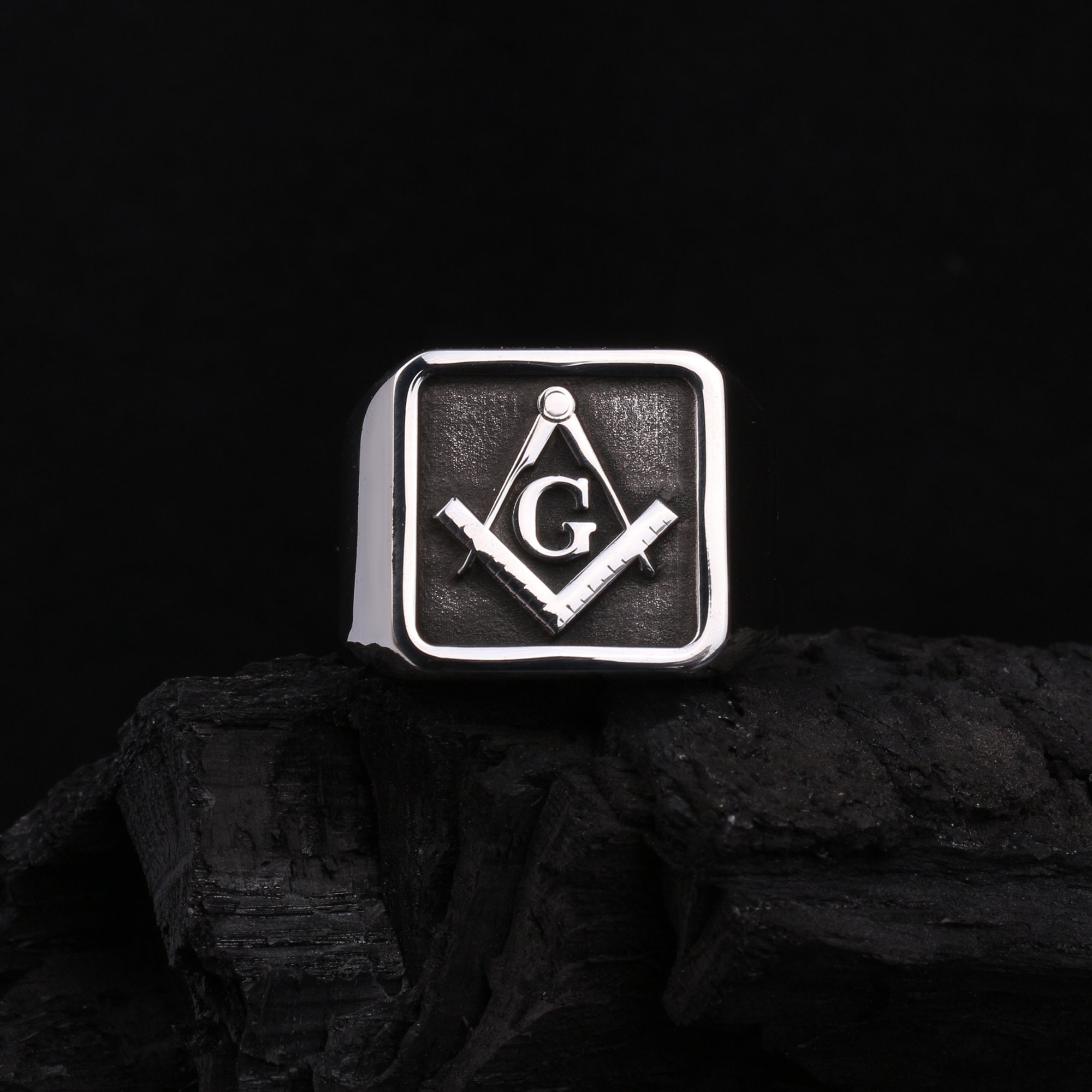 Silver Masonic Ring, Masonic Symbol Ring, Handmade Silver Ring, Custom ...