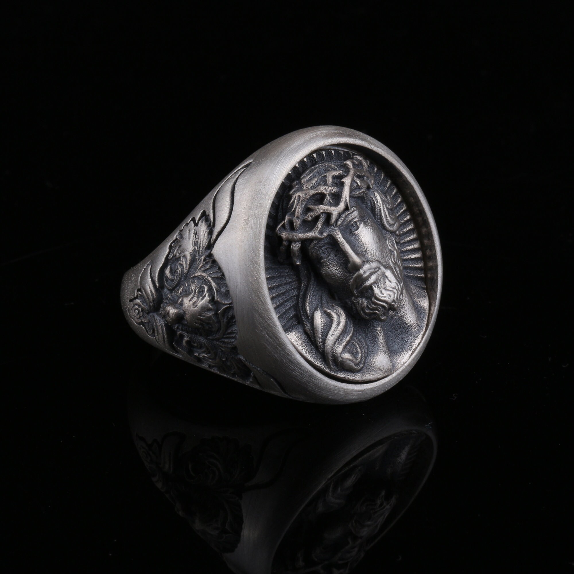 Jesus Silver Ring,christian Ring,jesus Christ Ring,religion and Prayer ...