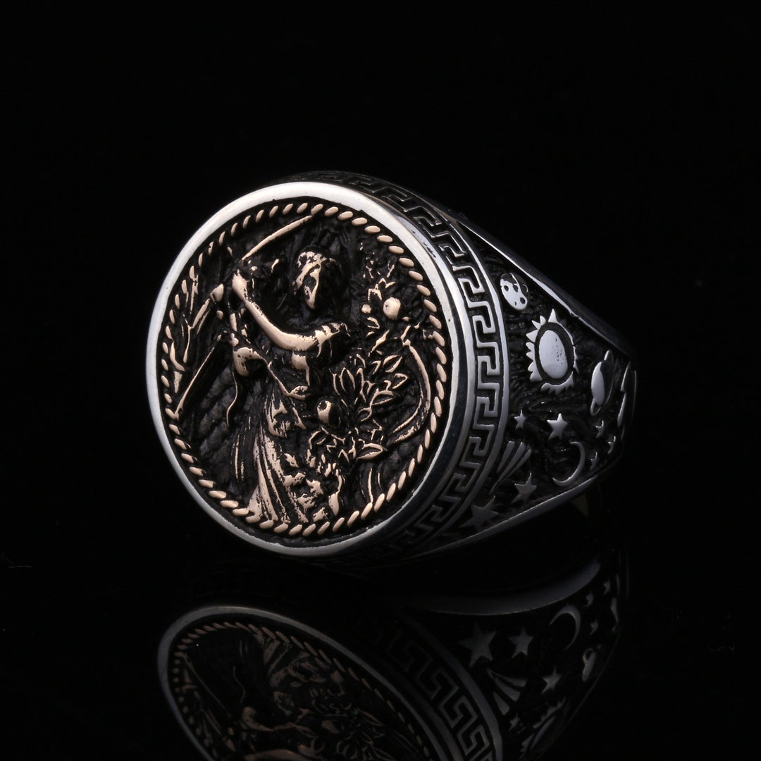 Virgo Zodiac Sign Mens Ring,virgo Horoscope Ring,silver Virgo Ring Men ...
