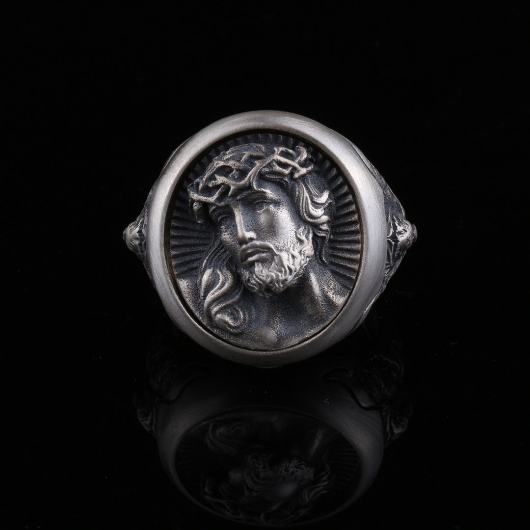 Jesus Silver Ring,christian Ring,jesus Christ Ring,religion and Prayer ...