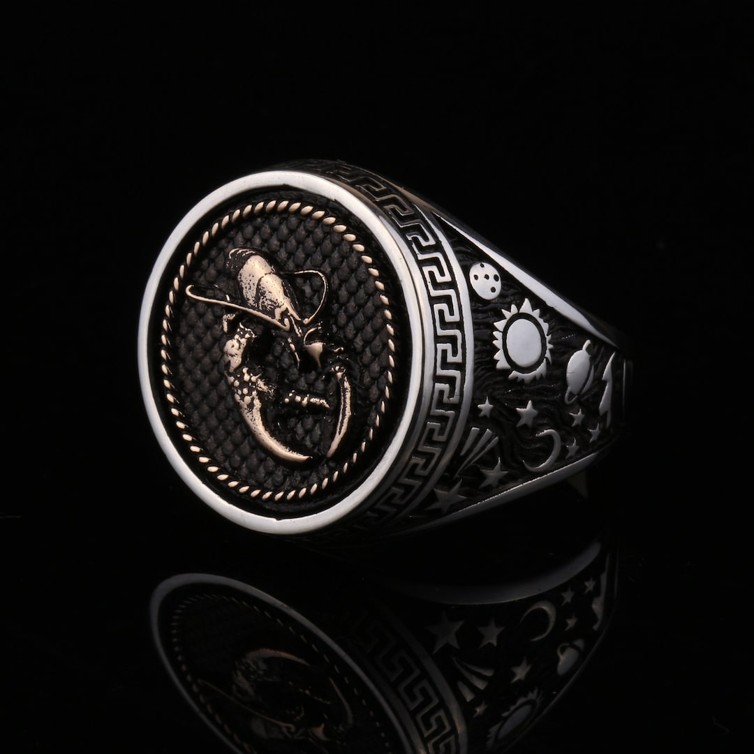Silver Cancer Horoscope Ring,horoscope Ring for Men,astrology Jewelry ...