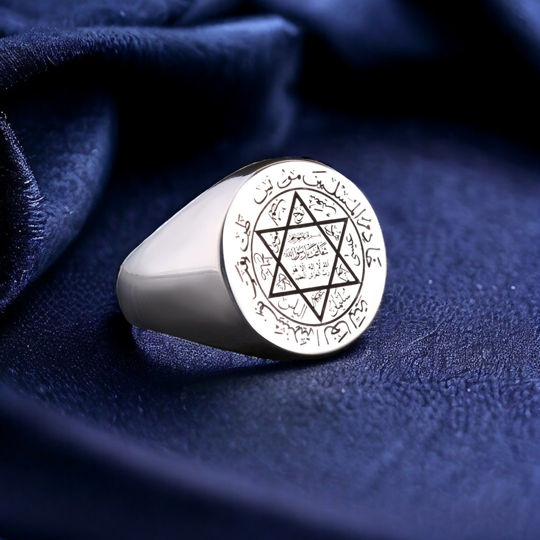 David Star Ring, Solomon's Seal Ring, Star of David Ring, Solomon Amulet Ring, Secret Seal ...