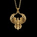 14K Solid Gold Phoenix Necklace, Gold Fire Bird Pendant,dainty Phoenix ...