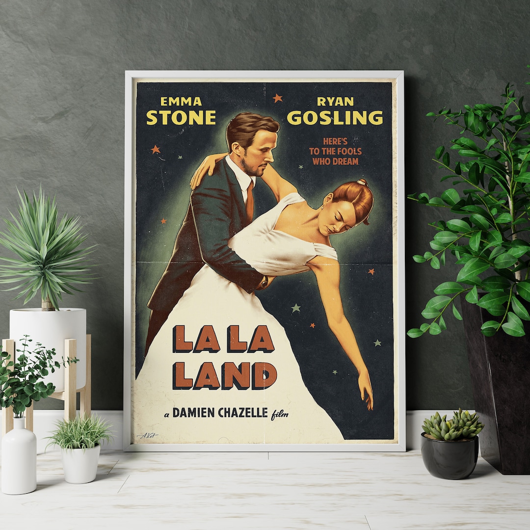Canvas, Mid Century Modern La La Land Posters, Retro Movie Print ...
