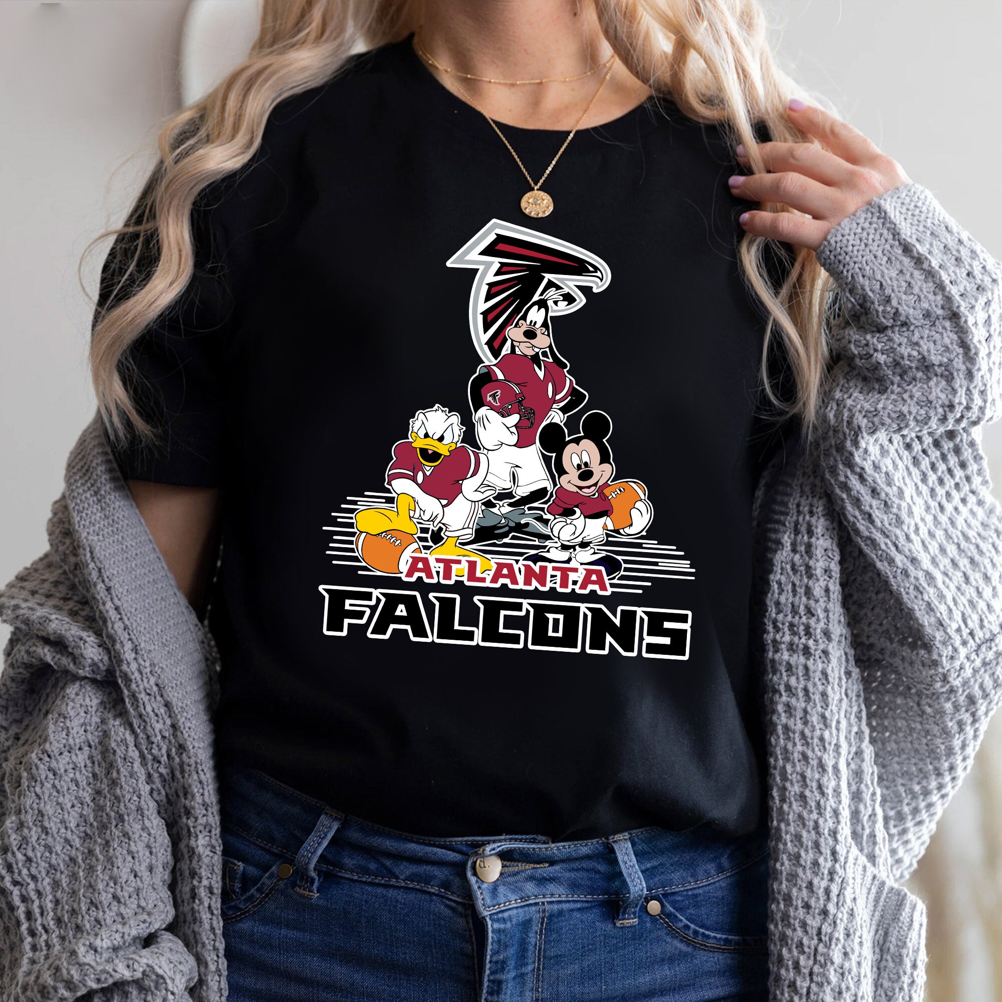 Mickey and Friends Falcons Football Logo T Shirt Hoodie - Etsy