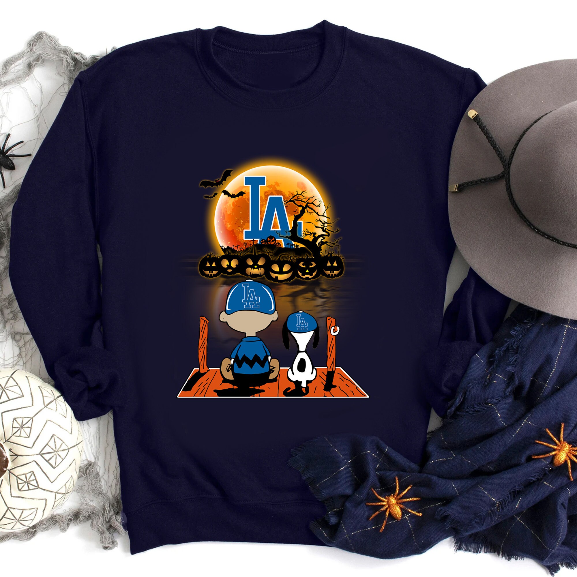 Peanuts Snoopy and Charlie Brown Watching Dodgers Halloween - Etsy