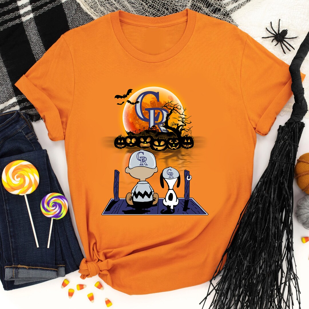 Peanuts Snoopy and Charlie Brown Watching Rockies Halloween T - Etsy