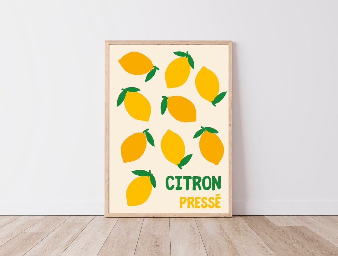 Kitchen Poster - Lemon Poster - Squeezed Lemon - Digital File A2/a3/a4 ...
