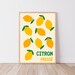 Kitchen Poster - Lemon Poster - Squeezed Lemon - Digital File A2/a3/a4 ...