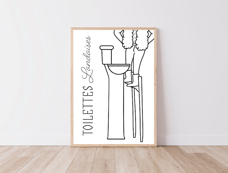 WC Humor Poster Landes Toilet Poster A3/A4/A5 Digital File Bathroom and ...