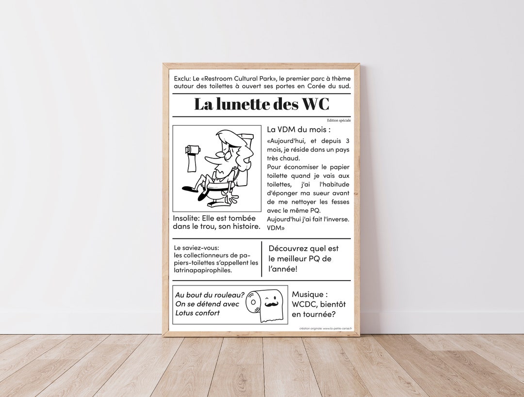 WC Humor Poster - WC Gazette Poster - Gazette Parody - A2/a3/a4/a5/50x70 Digital File - Bathroom ...