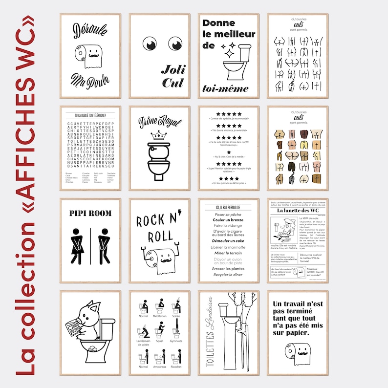 Affiche humour WC - affiche différentes manières de faire pipi- fichier ...