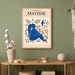 Matisse Inspired Poster - Floral Print and Blue Round Woman - Digital ...