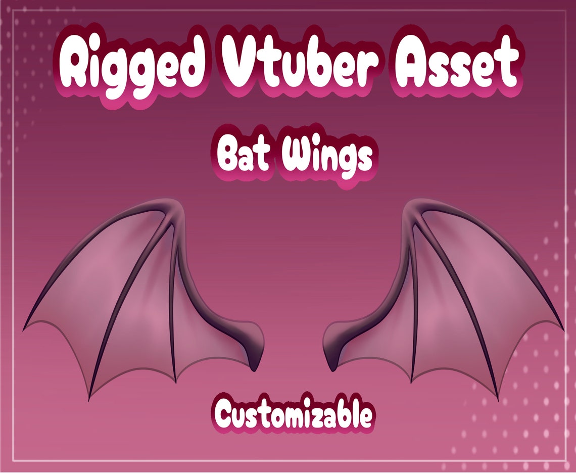 Vtuber Asset Customizable Fully Rigged Bat Wings - Etsy
