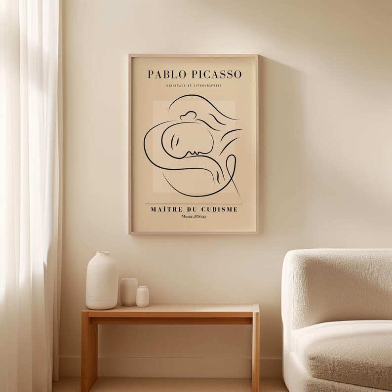 Pablo Picasso Line Art Print Wall Art Framed, Picasso Poster, Gift Idea ...