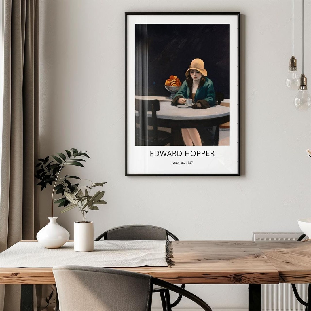 Exhibition Edward Hopper Automat 1927 Print Wall Art Framed, Hopper ...