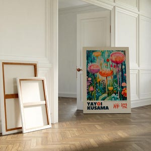 Canvas Wall Art Yayoi Kusama Print, Maximalist Decor, Gift Japanese ...