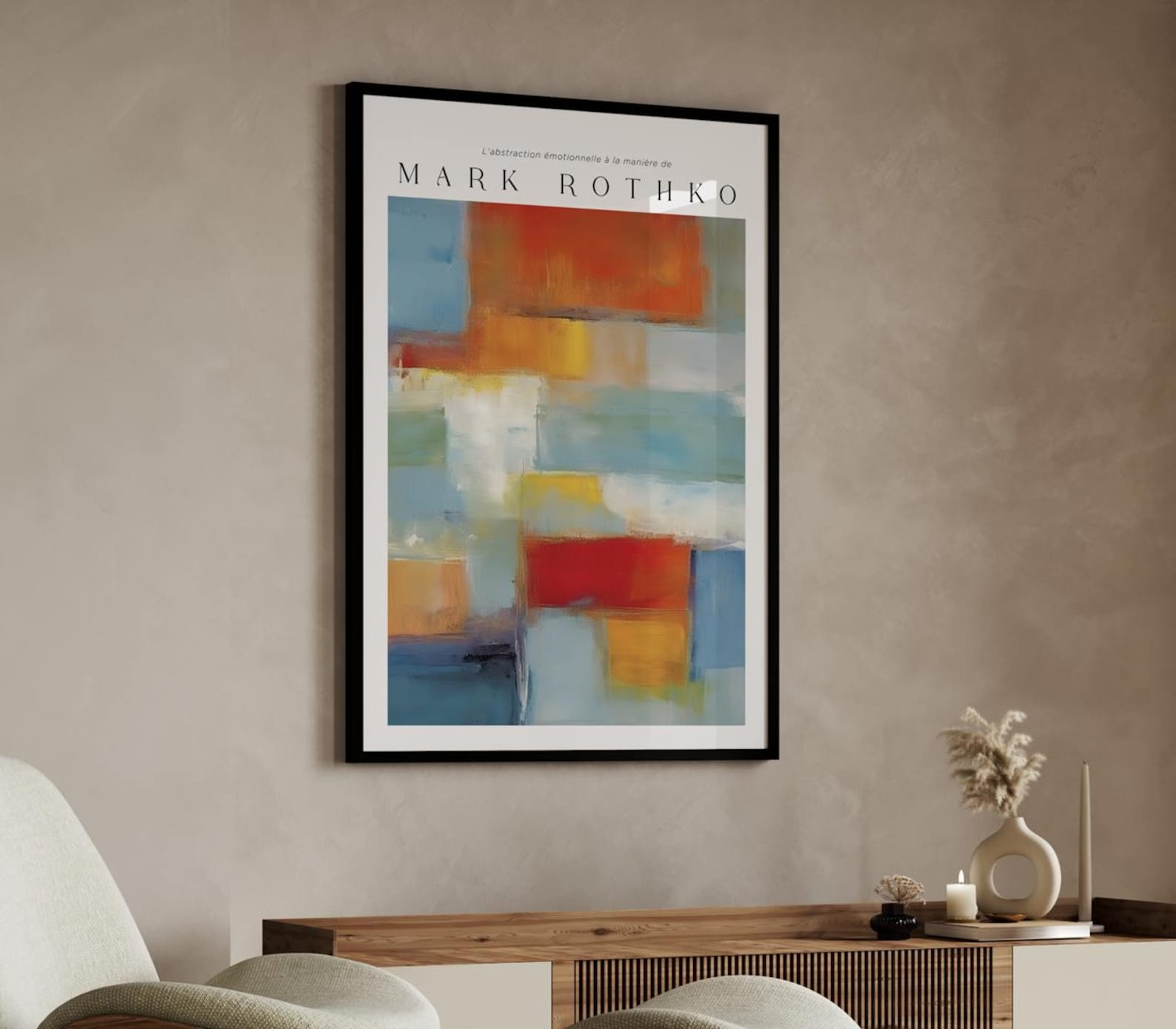 Mark Rothko Print Wall Art Framed, Minimalist Extra Large Wall Art ...