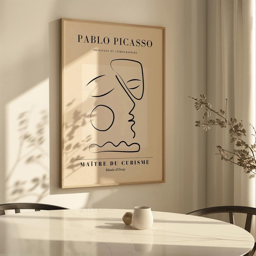 Pablo Picasso Line Art Print Wall Art Framed, Picasso Poster, Gift Idea ...