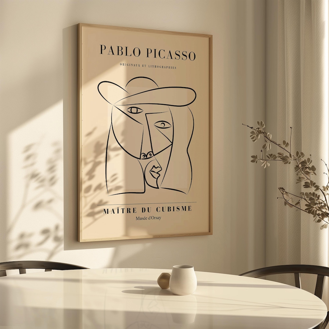 Pablo Picasso Line Art Print Wall Art Framed, Picasso Poster, Gift Idea ...