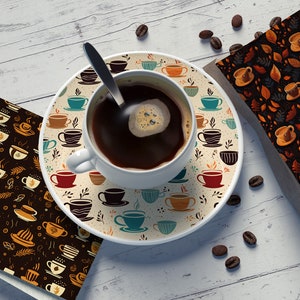 Coffee Pattern, Coffee Background Paper, Coffee Seamless Repeat Pattern ...