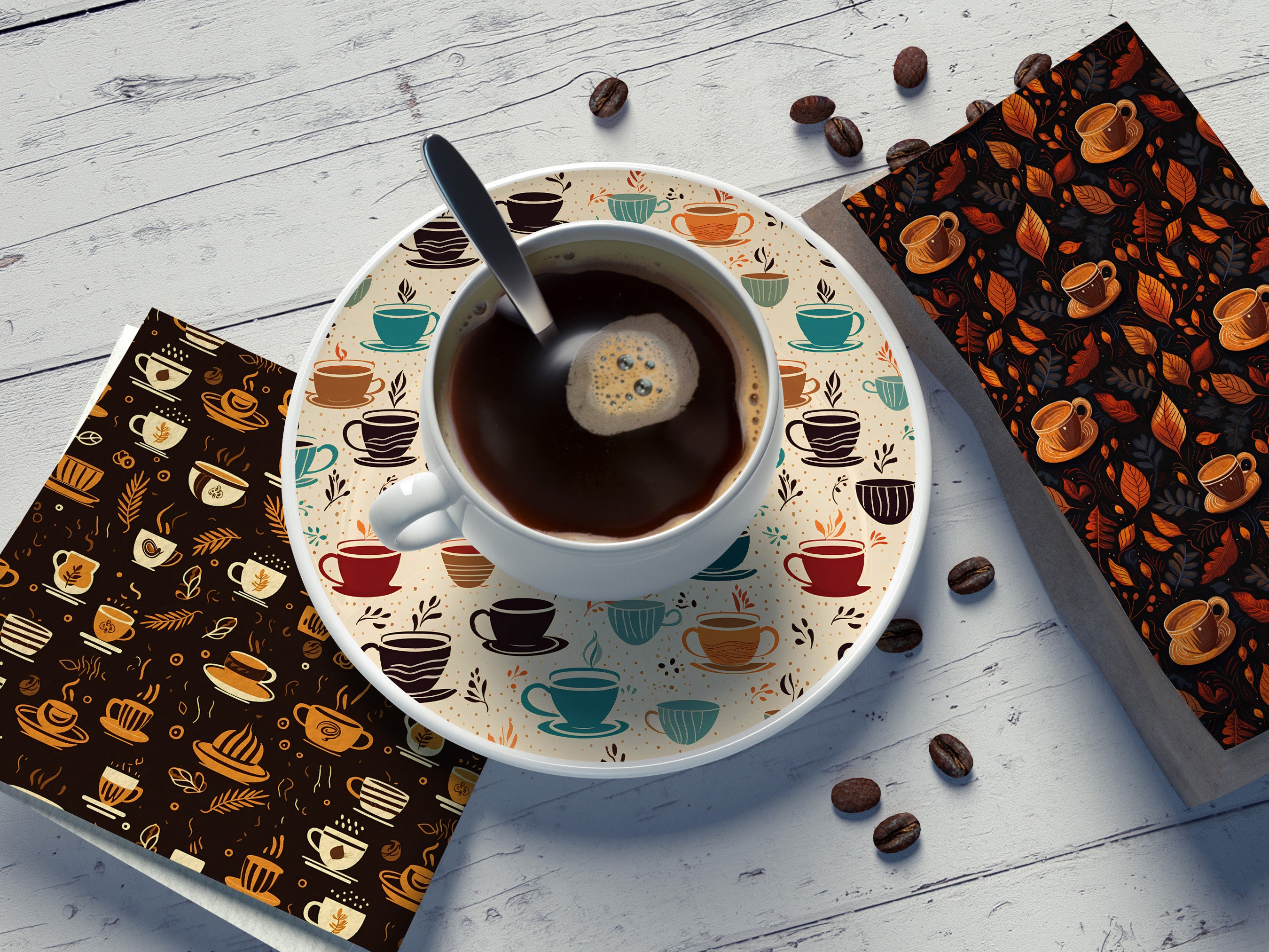 Coffee Pattern, Coffee Background Paper, Coffee Seamless Repeat Pattern ...