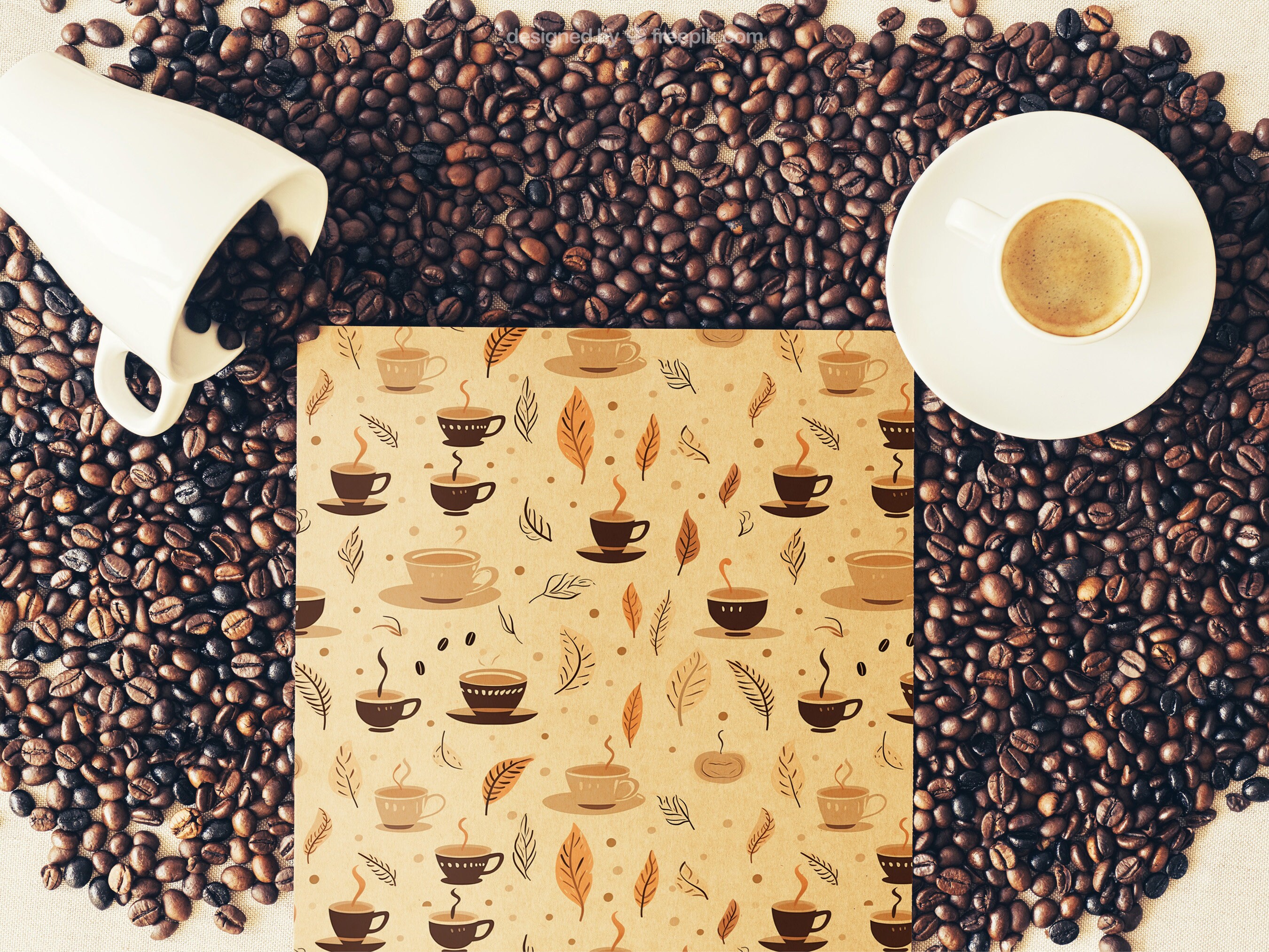 Coffee Pattern, Coffee Background Paper, Coffee Seamless Repeat Pattern ...