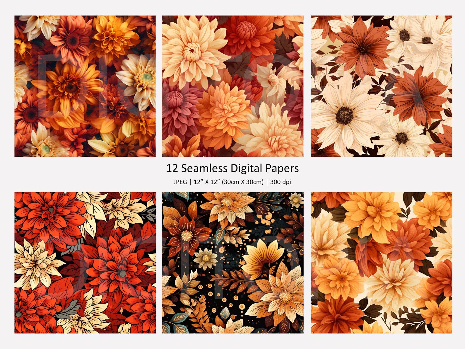 Days of Autumn, Autumn Fall Thanksgiving Seamless Repeat Pattern ...