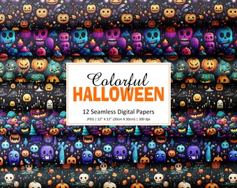 Halloween Digital Paper Scrapbook Papers Halloween Spooky - Etsy