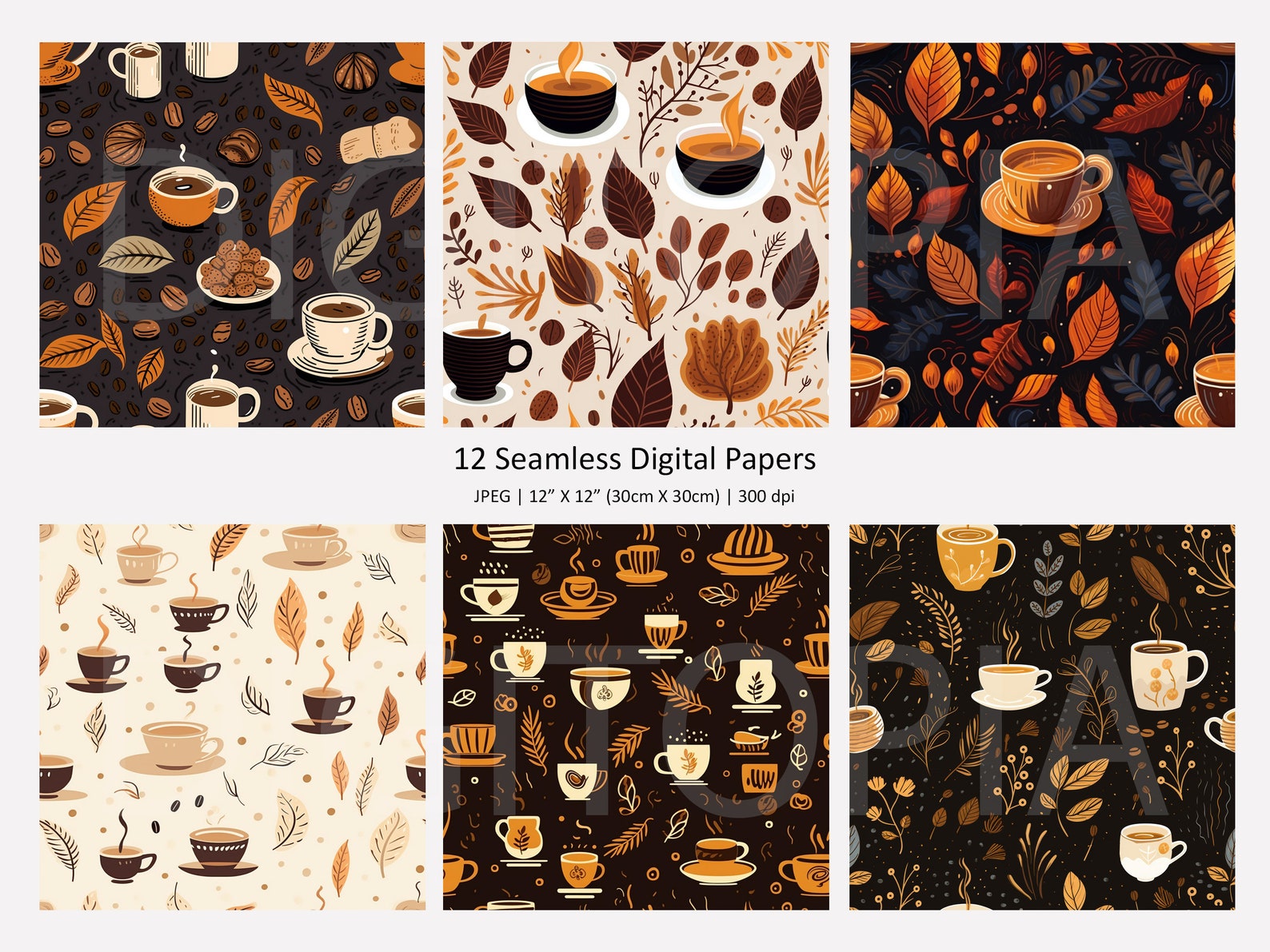 Coffee Pattern, Coffee Background Paper, Coffee Seamless Repeat Pattern ...