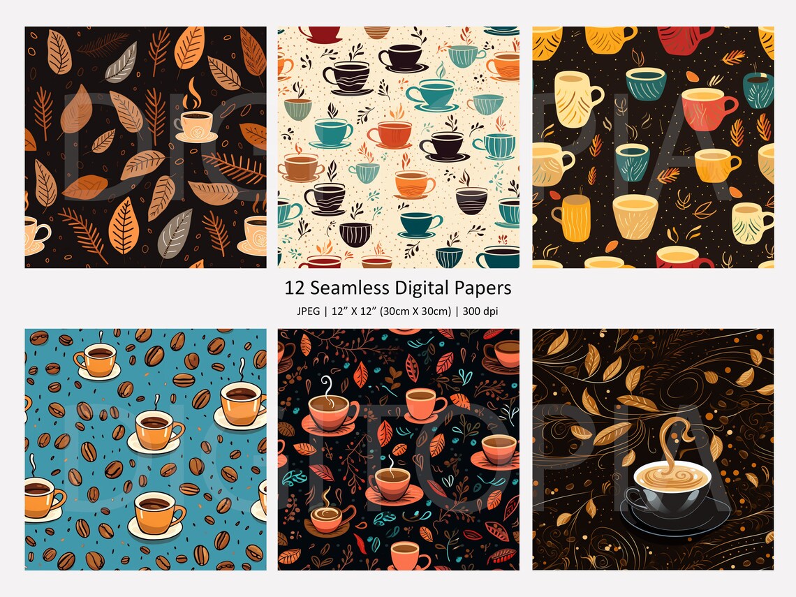Coffee Pattern, Coffee Background Paper, Coffee Seamless Repeat Pattern ...