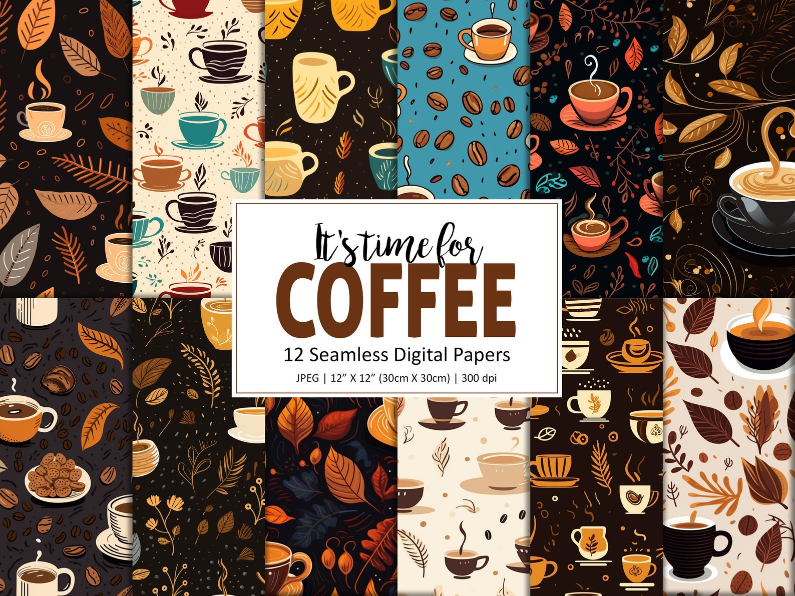 Coffee Pattern, Coffee Background Paper, Coffee Seamless Repeat Pattern ...