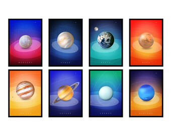 Solar System Planets Wall Art Digital Art Download to Print - Etsy
