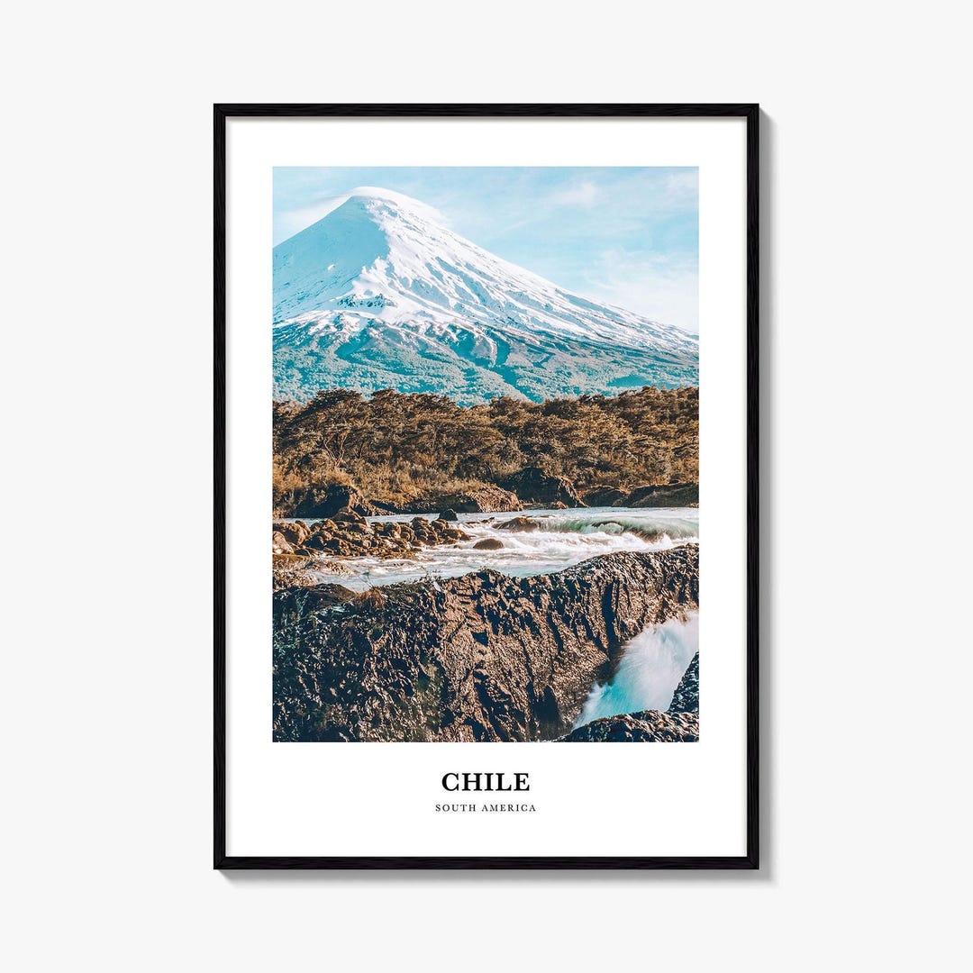 Chile Print, Chile Photo Poster, Chile Travel Wall Art, Chile Map Print ...